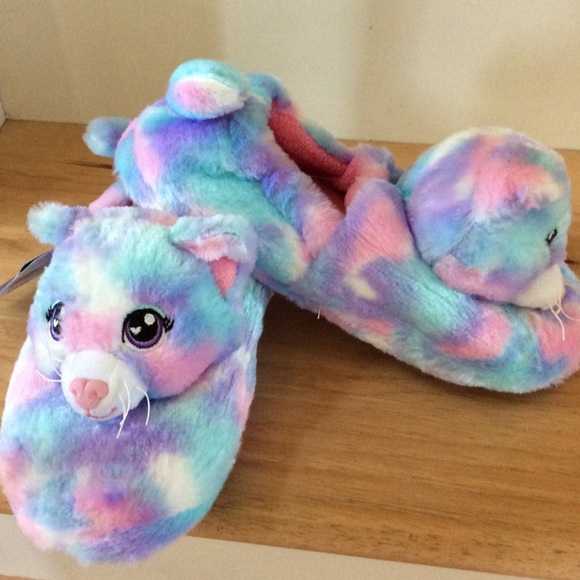 Build-A-Bear | Shoes | Build A Bear Pastel Swirl Kitty Slippers Plush ...